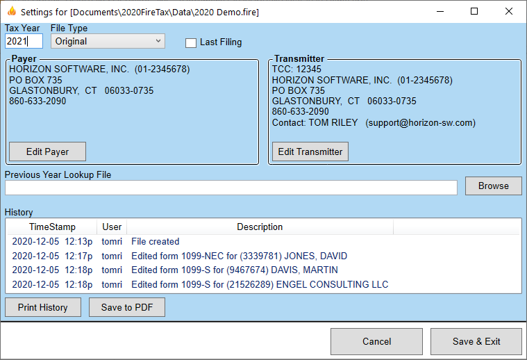 Horizon Software - FireTax